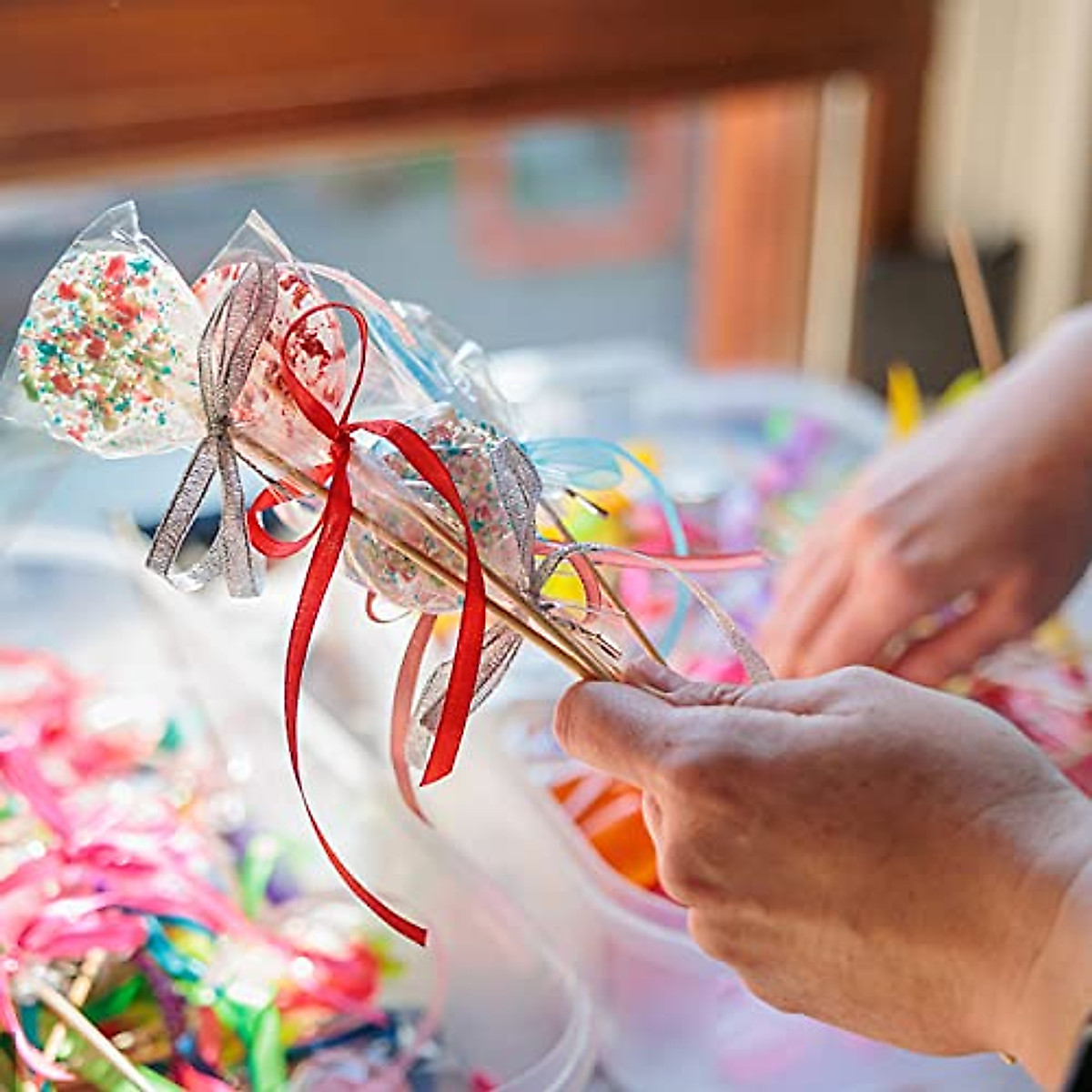 400 PCS Treat Cello Bags and Ties 3x4 for Lollipop Plastic Cellophane Treat Bag Packing Bakery Candies Lollipop Packaging