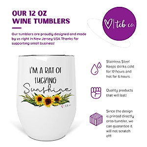 I'm A Ray Of Fucking Sunshine 12 oz Stainless Steel Insulated Wine Tumbler With Lid