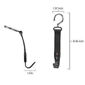 compuda Car Hooks,Car Purse Hook,Car Headrest Hook 2 Pack Leather Headrest Hooks for car accessories,SUS304 Car Bag Hooks(Black)