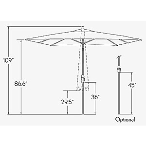 Treasure Garden 8 x 10-Foot Deluxe Auto-Tilt Rectangular Market Umbrella with Bronze Frame and Obravia2 Fabric: Forest Green
