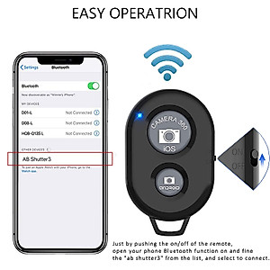 Wireless Remote Shutter for Cellphones and Tablets (3 Pack), AOQIYUE Bluetooth Remote for iPhone/Android Camera Control, Selfie Clicker for Photos and Videos - Wrist Strap Included