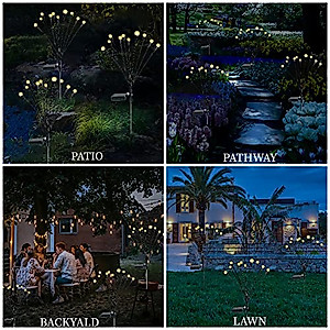 YTIUU 2 Pack Firefly Lights Solar Outdoor, Starburst Swaying Solar Lights,Swing Garden Waterproof Decor When Wind Blows for Backyard Patio Terrace Lawn Path Holiday Decor