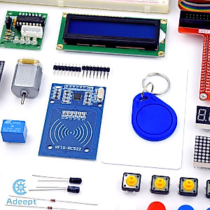 Adeept RFID Starter Kit for Raspberry Pi 4 3 Model B+ B, Stepper Motor, ADXL345, 40-pin GPIO Extension Board, Solderless Breadboard, C and Python Code, Beginners Learning Kit with 140 Pages Guidebook