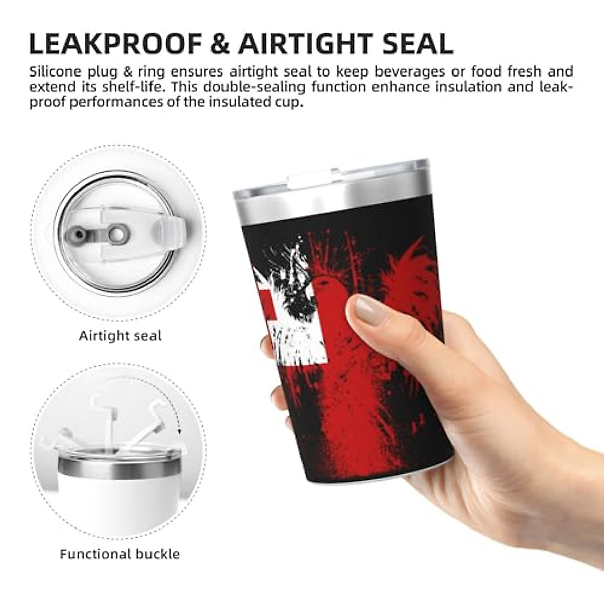 12oz Tumbler Tonga Tongan Flag Stainless Steel Cup With Straw And Lid Spill Proof Bulk Double Wall Vacuum Reusable Water Tumblers For Cold Hot Drink