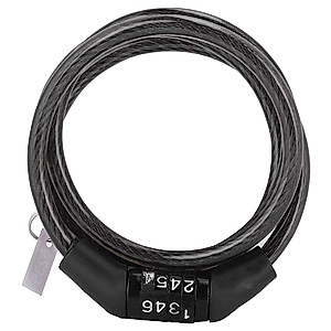 Bike Chain Lock, Wire Rope Steel Bike Safety Lock Keyless Bike Lock Security Fix Combination Bike Chain Lock For Bike Scooter Glass Door