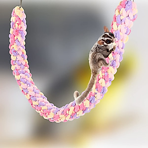 Alipis Sugar Glider Climbing Rope Bungee Rope Bird Toy Small Bird Chew Toys Interesting Parrot Chew Toys Rat Cage Accessories Climbing Hamster Toy Ferret Toy Cotton Rope Bite Parrot Stand