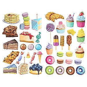 Seasonstorm Delicious Snacks Kawaii Aesthetic Happy Planner Diary Journal Stationery Scrapbooking Stickers Travel Art Supplies