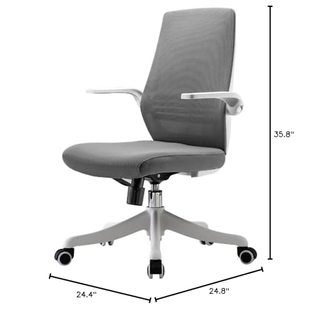 Ergonomic Office Chair Mid-Back Home Desk Chair with Lumbar Support Small Mesh Computer Chair