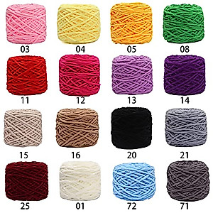 165g Soft Chenille Yarn Fluffy Velvet Yarn for Crocheting and Arm Knitting Crochet Yarn Thick Chunky Velvet Yarn Handcrafts Weaving for Blankets Bags Hats Gloves Slippers Dolls