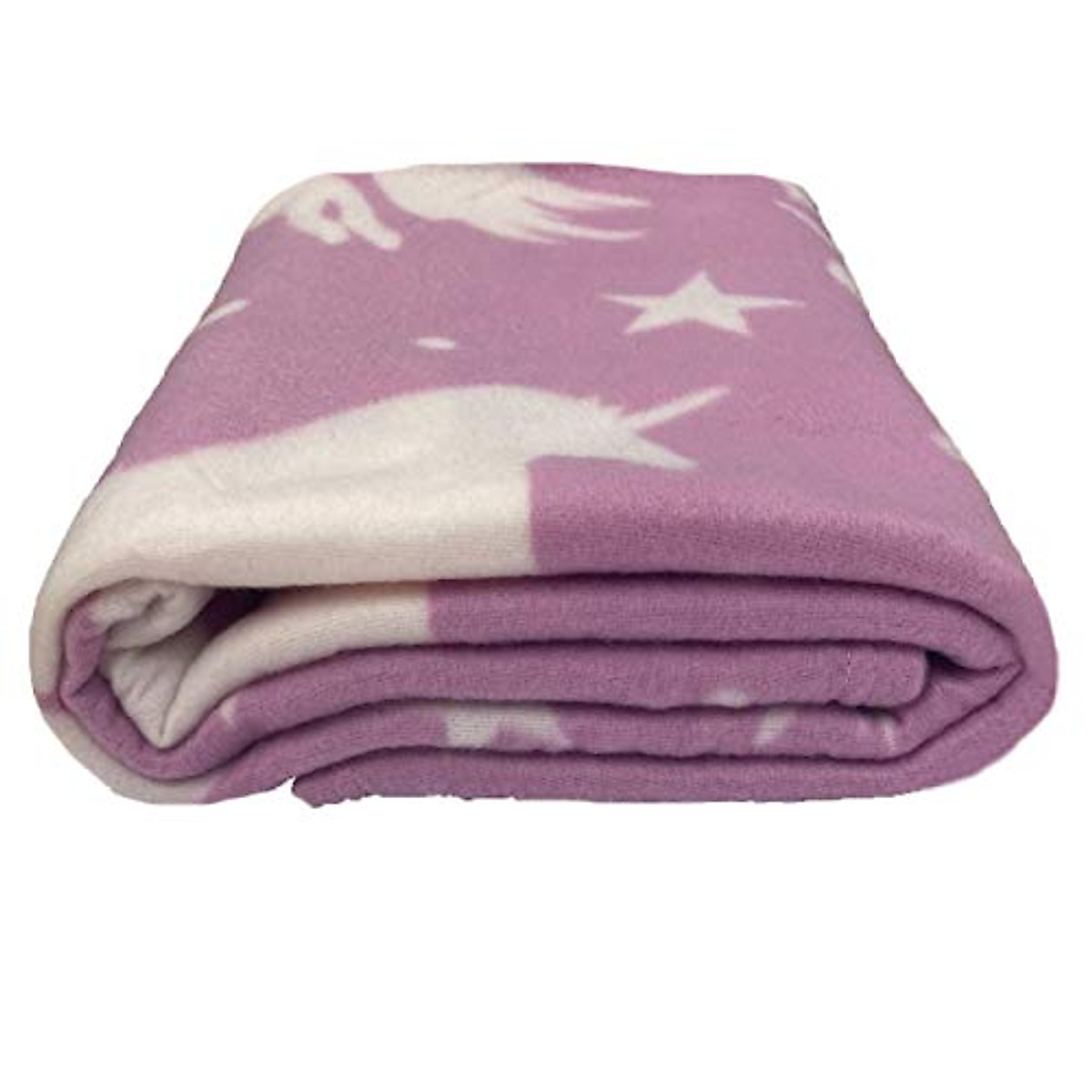Dreamscene Unicorn Fleece Blanket Throw Over Softer for Girls Adult Baby Kids Twin Bed Couch Plush Sofa Warm Soft, Blush Pink White Stars - 50" x 60"