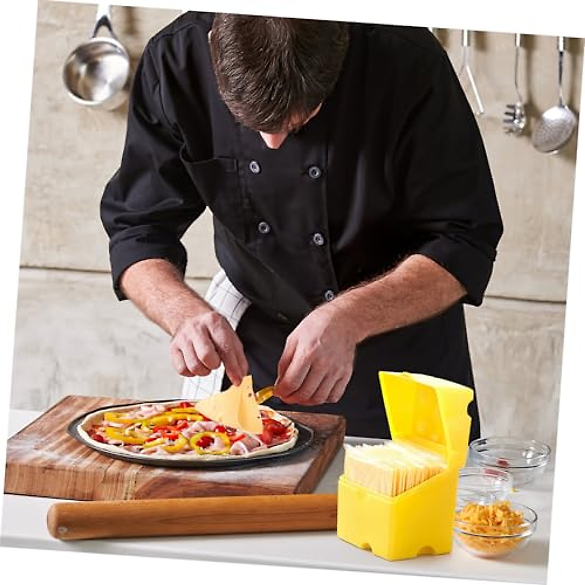 STOBAZA Sliced Cheese Storage Container, Sliced Cheese Container with Flip Lid Cheese, Cheese Slice Crisper Refrigerator Storage Rack Clamshell for Kitchen