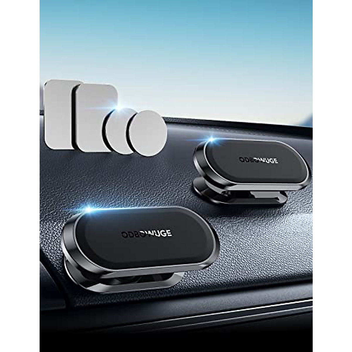 obdowuge 【2 Pack】 Magnetic Phone Holder for Car[8 x Upgrade Magnet] Phone Mount for Car,Car Phone Holder Mount 360 Adjustable, Dashboard Car Mount Fits Samsung iPhone etc All Smartphones