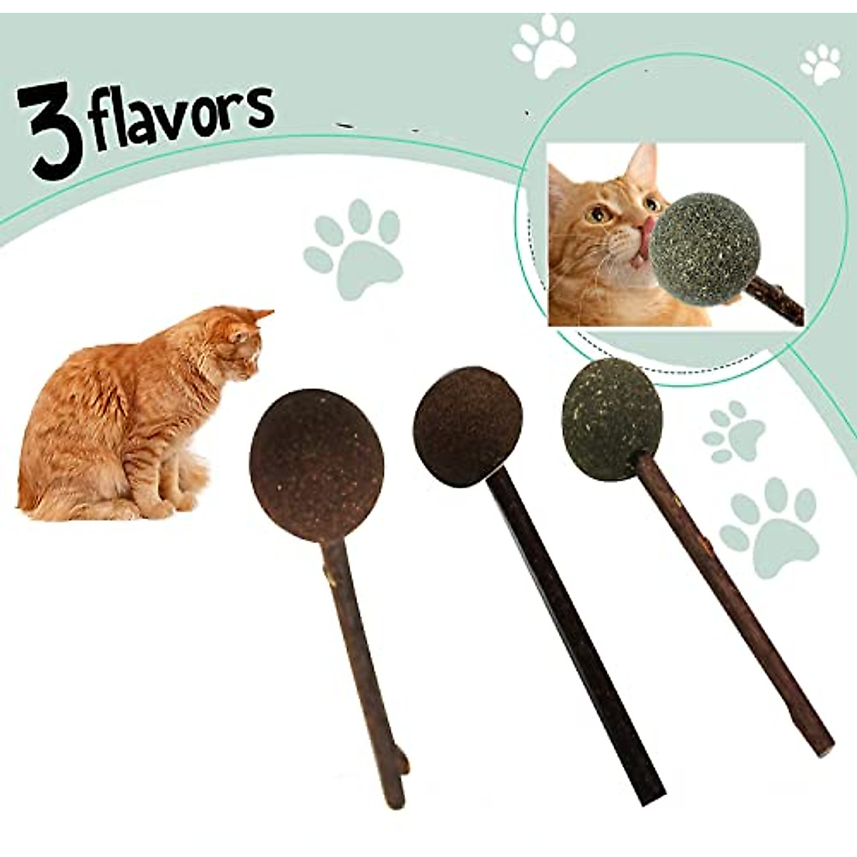 Johoxton 6 pcs Catnip Ball for Cats Wall, Catnip Wall Ball Catnip Toys for Indoor Cats Cat Nip Ball Licker Catnip Treats Silvervine Cat Toys for Indoor Cats with Catnip 3 Different Flavors (6 pcs)