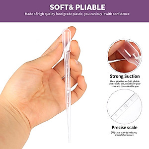 Teenitor 200PCS 2ML Disposable Pipettes Plastic Transfer Pipettes Eye Dropper Plastic Pipettes Dropper for Science Experiments, Essential Oil Blending, Crafting