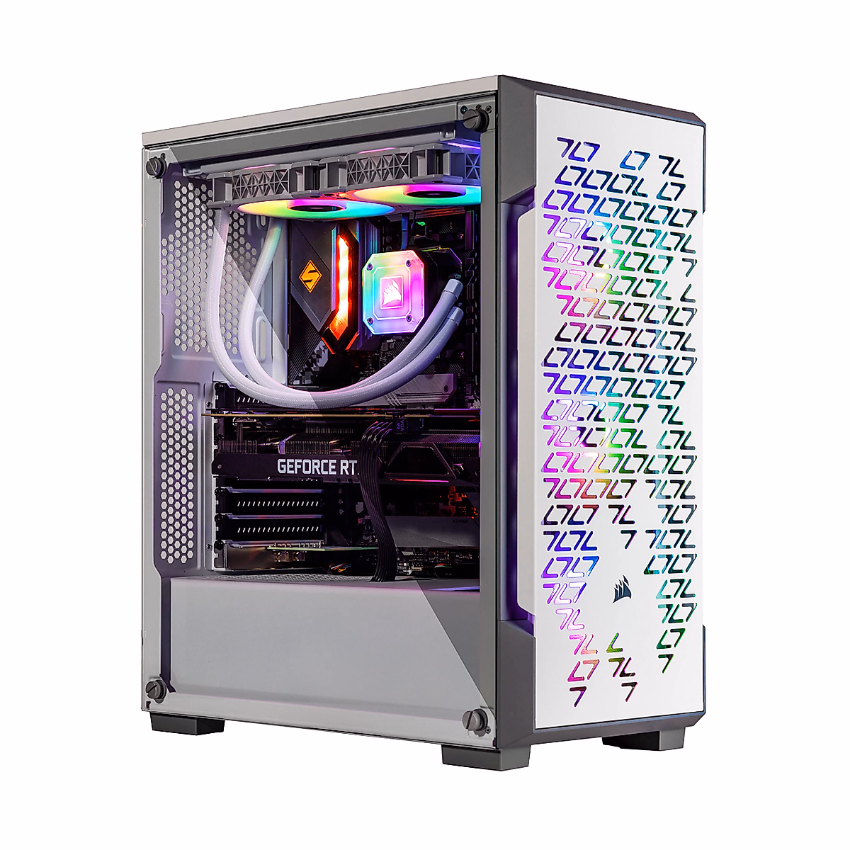 Velztorm White Ferrux Custom Built Gaming Desktop Liquid-Cooled (AMD Ryzen 9-5900X 12-Core, GeForce RTX 3070 8GB, 16GB DDR4, 1TB PCIe SSD, 240mm AIO, RGB Fans, 750W PSU, Win 10 Home)