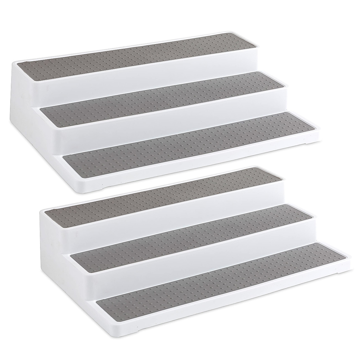 Homeries Spice Rack organizer for Cabinet 3-Tier for Pantry Cabinet or Countertop, Waterproof, and Non Skid Shelf, For Spice Bottles, Jars, Seasonings, Baking Supplies (2 Pack)