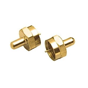 Gold Plated F-Connector Terminator Caps 2 Pack Connector Coax Cable 75 Ohm F Component Jack Digital Audio Video Signal, Impedance Matching