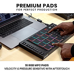 Akai Professional MPC Studio MIDI Controller Beat Maker with 16 Velocity Sensitive RGB Pads, Full MPC 2 Software, assignable Touch Strip & LCD Display