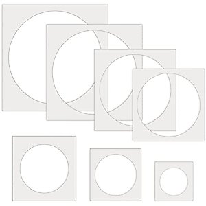 14 Pieces Large Stencil for Painting on Wood Plastic 5 Point Stencil Template Paint Stencils for Fabric Walls Arts Paper Home Decoration (Circle)
