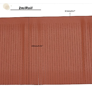 PH PandaHall 2 Yards Leather Fringe Trim, 5.9 Inch PU Leather Tassels Brown Tassel Trim DIY Dance Skirt Tassel Fringe Wrap Cover for Keychain Clothe Dress DIY Lamp Shade Bag Sewing Craft Embellishment