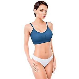 SATINIOR 4 Pieces Bralette Neck Cami Bra Wireless Tank Top Bra Sports Bra for Women Girls