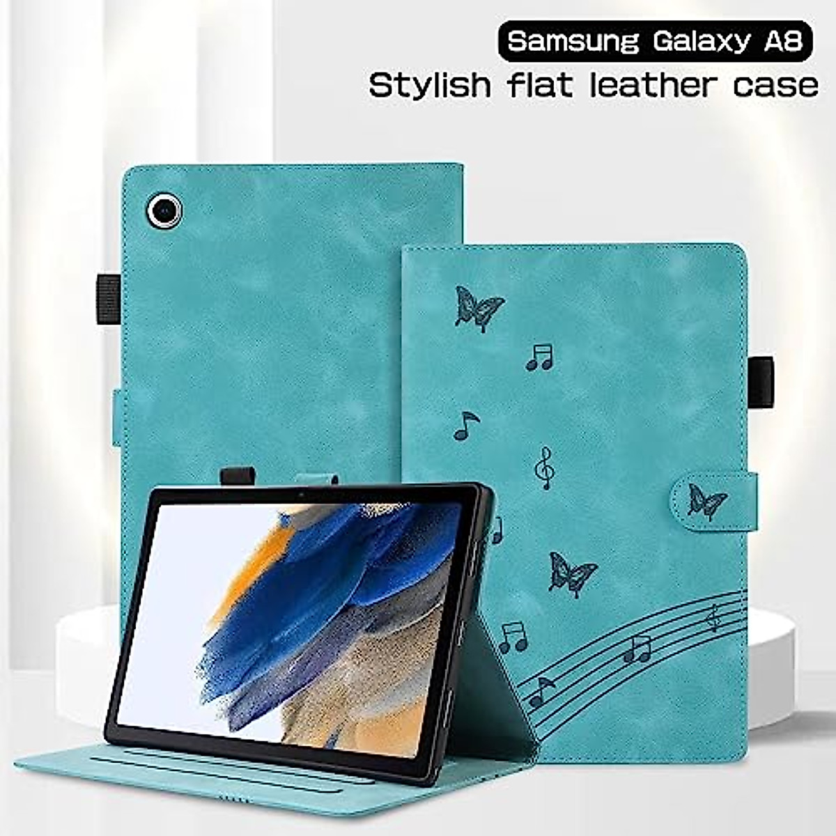 Stand Tablet Cover Compatible with Samsung Galaxy Tab A8 Case 10.5" X200 / X205 (2021) Premium PU Leather Folio Smart Protective Cover, Multi-Viewing Angles and Auto Wake & Sleep Compatible with Galax