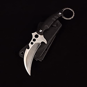 sosoin Fixed Blade Knife High grade steel G10 Handle 4.5 Inches,Outdoor Claw Knife,Camping EDC Tools, Kydex Sheaths (silver)