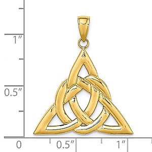 Solid 14k Yellow Gold Large Celtic Knot Irish Claddagh Trinity Irish Celtic Knot Knot Charm Pendant 28mm