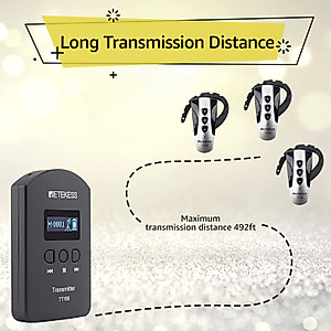 Retekess TT106 Church Translation System, Portable Wireless Tour Guide System, Easy to Clean, Clear Sound Quality, Interpretation System for Churches,Factory (Case of 1 Transmitter and 15 Receivers)