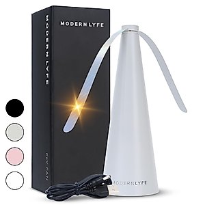 Modern Lyfe Fly Fan for Tables - USB or AA Battery Powered - Fly Swatter for Outdoor Dining Or Food at Parties, Restaurants, Outdoor Table, Fly Spinner, Keep Flies Away (1 Pack - Grey)