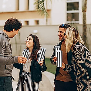 20 Oz Straight Skinny Tumbler Set, Stainless Steel Slim Skinny Travel Tumbler Bulk, Birthday Diy Gift For Women Friends Sisters, 4 Pack, Silver