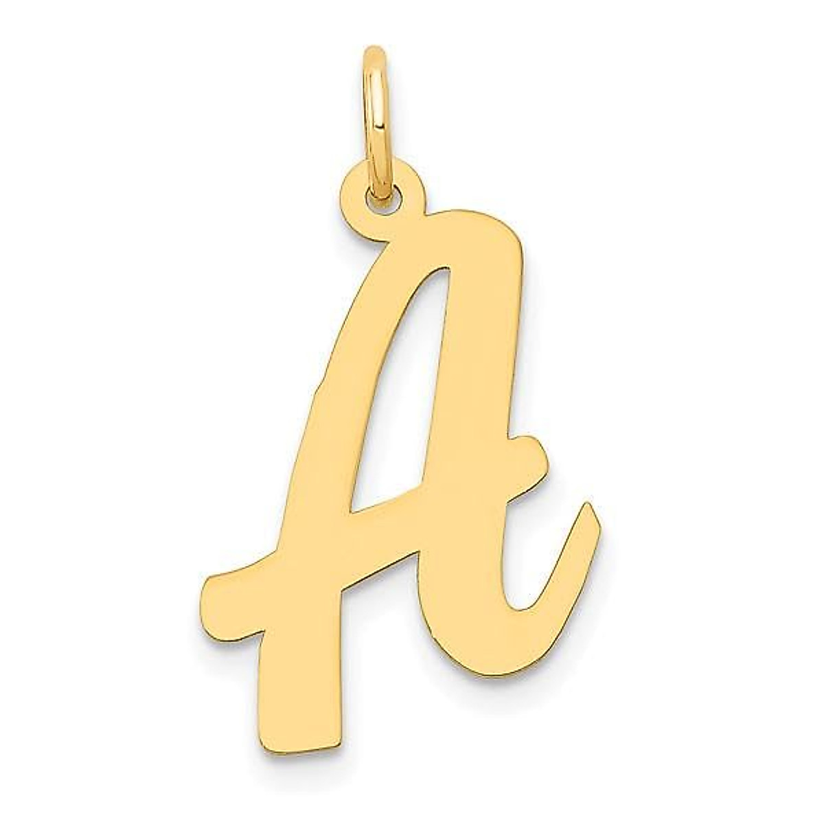 14K Yellow Gold Large Dainty Letter A Initial Name Monogram Necklace Charm Pendant Only