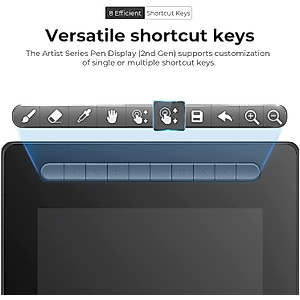 Drawing Tablet with Screen - XP-PEN Artist 2nd Pen Display Computer Graphics Tablet with Battery-Free X3 Stylus (15.4 inch, Black)