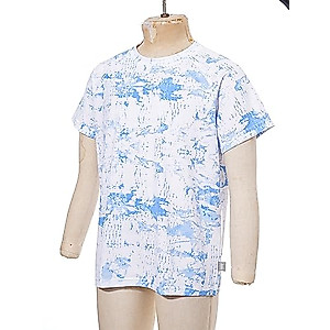 Mufeng Kids Boys Girls Quick Dry Breathable Raglan Sleeve T-Shirt Sun Protection Shirts for Workout Football Basketball Blue 9-10 Years