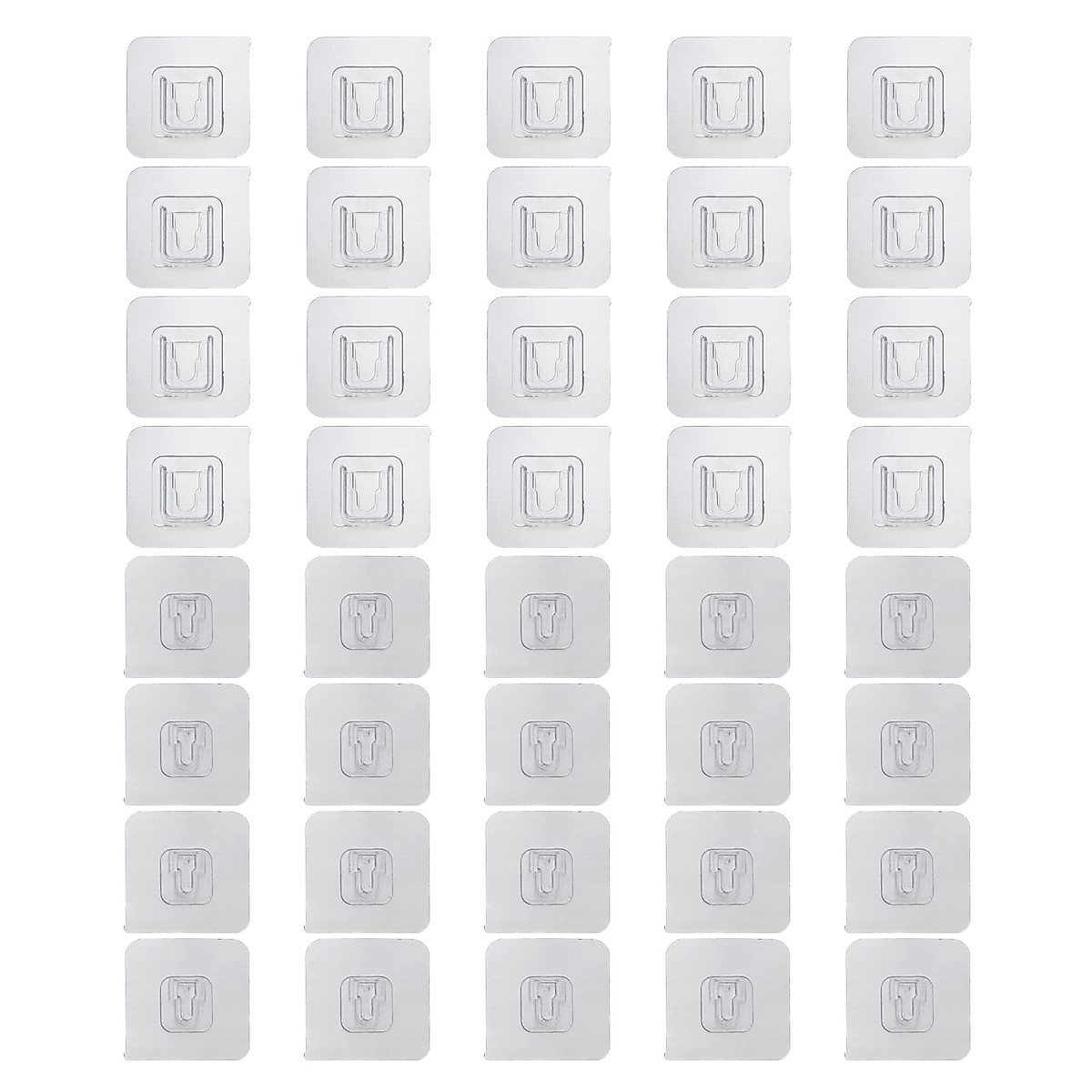 Sscon 40Pcs Double Sided Hooks Transparent Self Adhesive Wall Hooks Strong Storage Hooks for Bathroom Kitchen