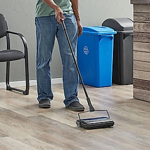 TCM Trade Carpet Sweeper, Triple Brush, Non Electric, Environmentally-Friendly, Multi-Surface Floor Sweeper, Easy Cleaning for Carpeted Floors, Wooden, Hardwood, Laminate, or Tile! (Triple-Brush)