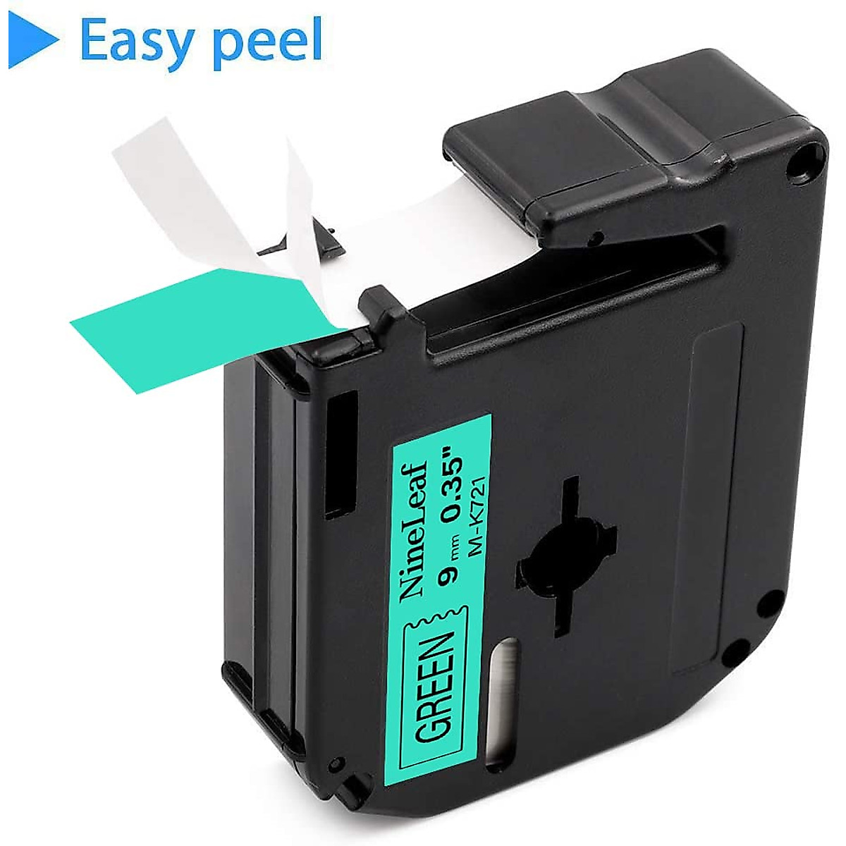 NineLeaf 2 Pack Compatible for Brother P-Touch M Label Tape MK721 M-K721 M721 Black on Green 3/8" (9mm) x 26.2ft (8m) Labeling Refill Cartridge Work in PT-45M PT-65 PT-70 PT-80 PT-M95 Label Maker