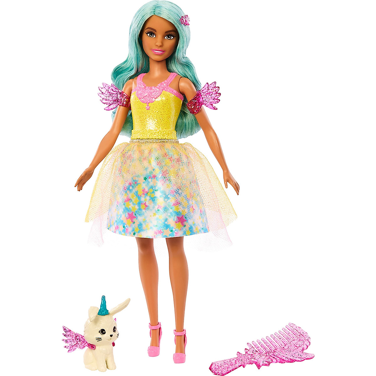 Barbie A Touch of Magic Fashion Doll, Teresa with Fantasy Outfit & Colorful Hair with Comb & Pet Accessories