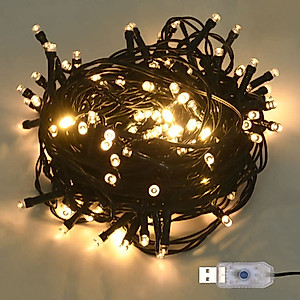 LED String with 150 LEDs Warm White 1197" PVC,Tent Lights,Classroom Lights,Camping Lights String, String Lights for Home, Party, Christmas, Wedding, Garden Decoration