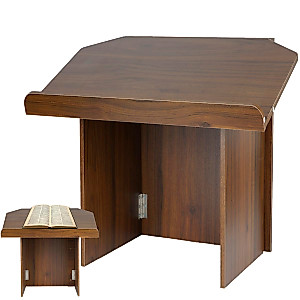 foriy Foldable Desktop Lectern Tabletop Podium Portable Lectern Book Stand Presentation Podium for Churches Restaurants Classrooms Conference Room 26.7''L x 15''W x 18.5''H