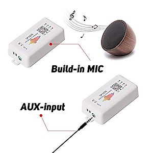 BTF-LIGHTING WS2812B WS2811 WS2813 SP107E Music Bluetooth Full Color Controller iOS/Andriod App Control Support Almost All The LED IC Chip Suit for LED Strip,Matrix Panel,Module Buli-in Mic/AUX Input