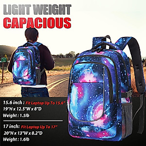 ProEtrade Extra Large Backpack Bookbag for College Travel Laptop Business Hiking Backpack Fit Laptop Up to 17 Inch Sturdy Multi Compartment Gifts for Men Women Night Light Reflective (Light Galaxy)