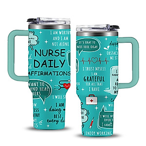 Nurse Gifts for Women Men, 40oz Nursing Tumbler with Nurse Daily Affirmations, Nurses Appreciation Gift, LPN RN Gift for Nurses Practitioner, Nursing Gifts for Birthday School Graduate Christmas