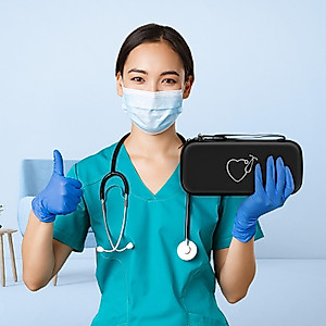 Yinke Stethoscope Case for Littmann Classic III/MDF/ADC Nursing School Essentials for Students, Stethoscope Accessories with Compartment Better Storage for Reflex Hammers, Scissors, Penlights, Black