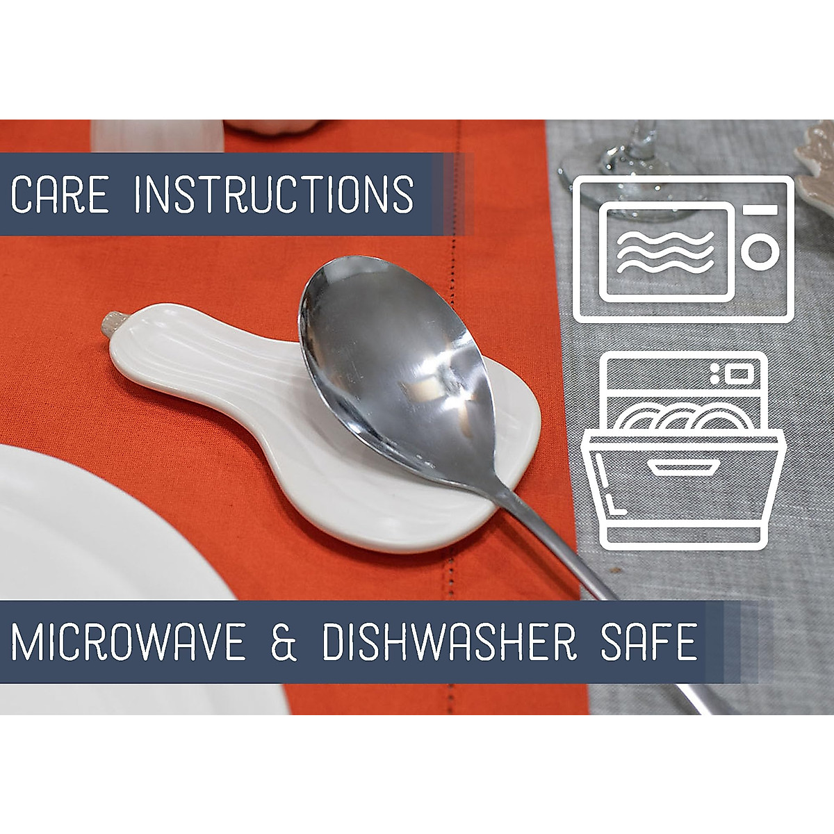 Nat & Jules Pumpkin Gourd Shaped 6.5 x 4 Inch Ceramic Spoon Rest: Cheerful Fall & Thanksgiving Decorations for Indoor Home Kitchen & Table Décor & Centerpiece, Cream