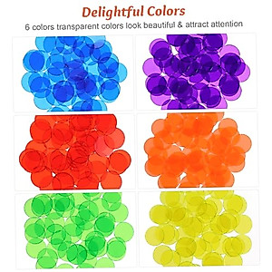 300pcs Plastic Tokens Bingo Chips Markers for Bingo Game Cards Game Accessories (Blue + Yellow + Green + Purple + Orange Each 50pcs)