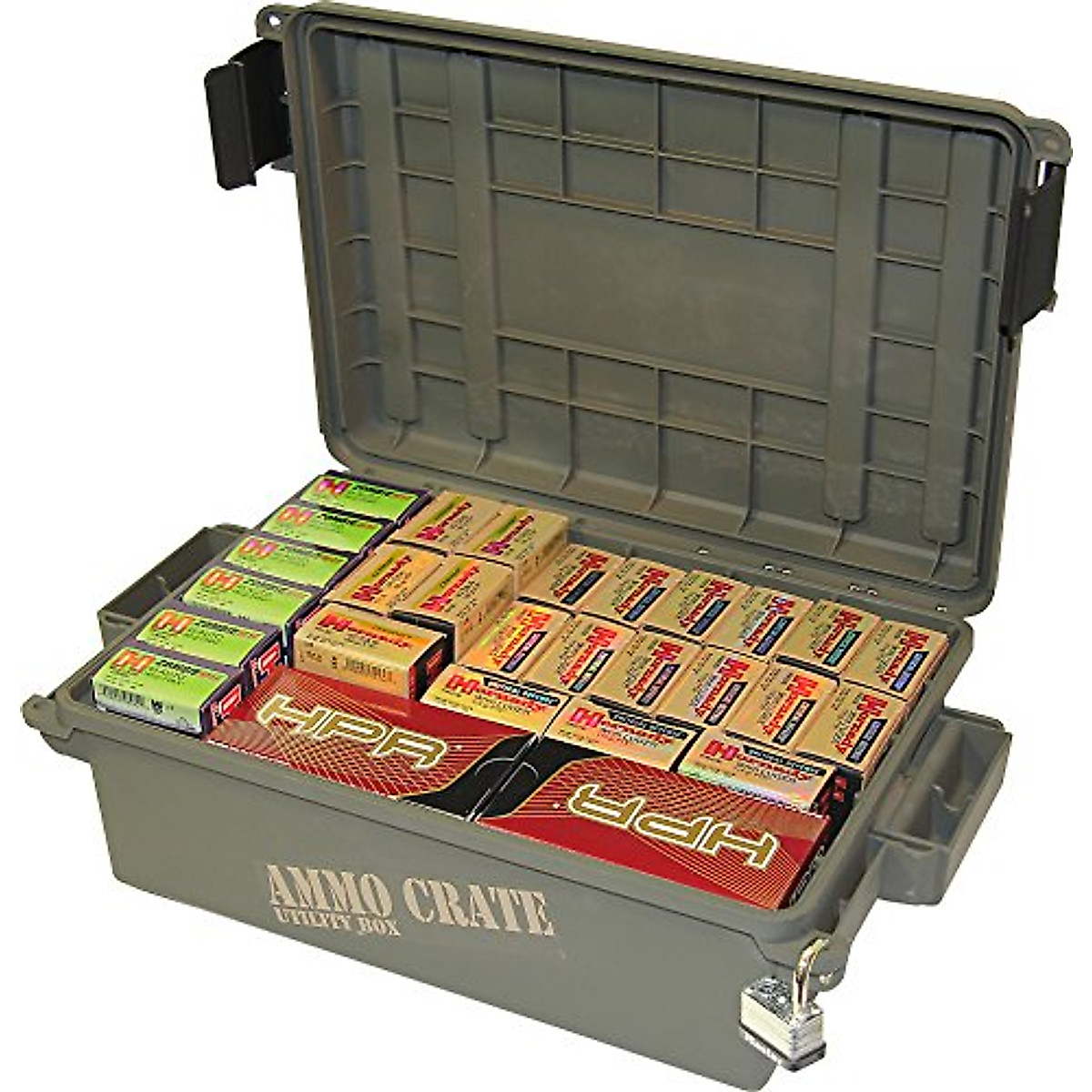 MTM ACR5-72 ACR5 Ammo Crate Utility Box, Brown, Medium&MTM ACR4-18 Ammo Crate Utility Box,Green,Medium