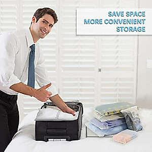 BieFuDan 30PCS Frosted Travel Storage Bags for Clothes,Zip-lock Seal Storage Bags Luggage Clothes Shoes Makeup Packing Pouch Organizer,Reusable Space Saver Packing Sacks Compression Bags (5 Size)