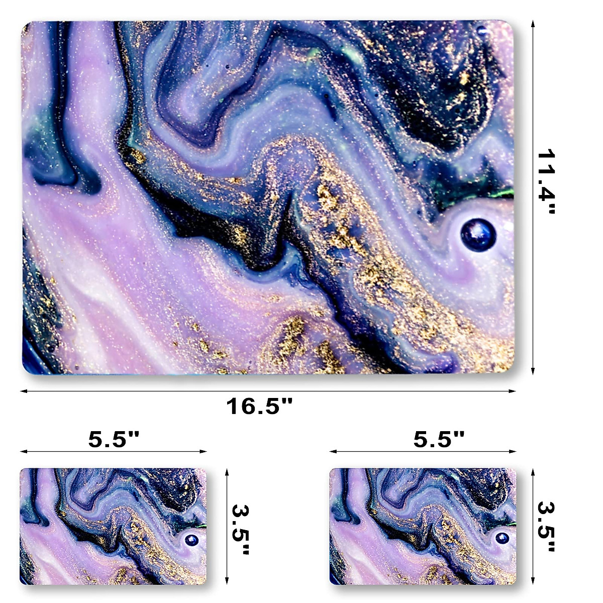 ArtSo Laptop Skin Sticker Decal,16.5” 17” 17.3 inch Laptop Universal Netbook PC Notebook Vinyl Reusable Skin Sticker Cover Art Case Protector Personalized, Free 2 Wrist Pad,Purple Marble