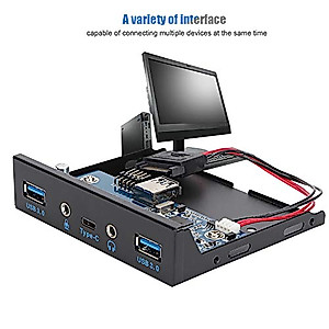4071-3008 Soft Drive Front Panel 5Gbps, 3.5Inch USB 3.1 Floppy Disk Drive Front Panel, Type C Interface Plugged, High Fidelity Audio Interface with a Separate Switch